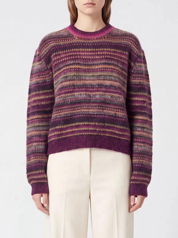 Isabel Marant Étoile Multicolour Striped Mohair-blend Crewneck Jumper - Violet