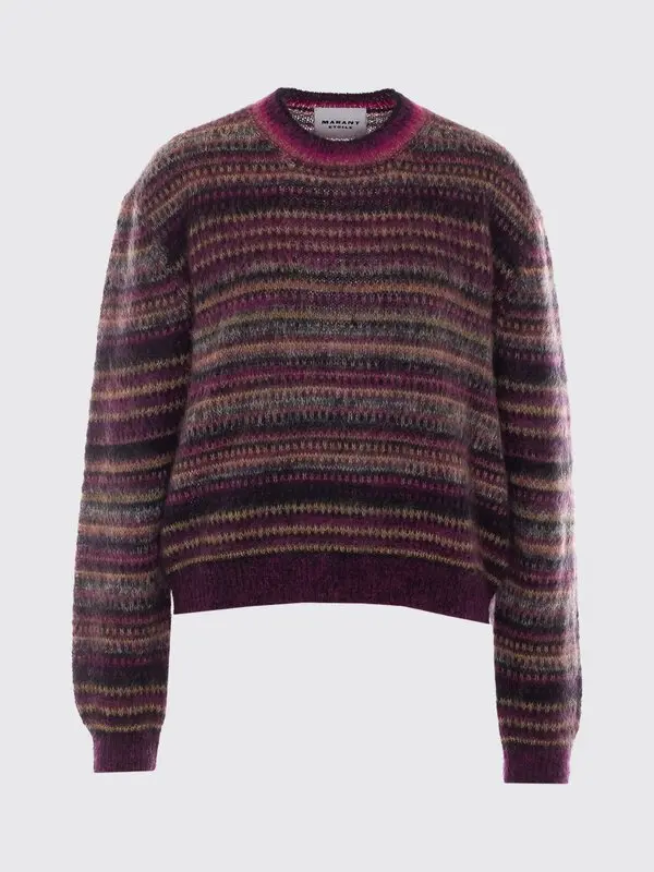 Isabel Marant Étoile Multicolour Striped Mohair-blend Crewneck Jumper - Violet