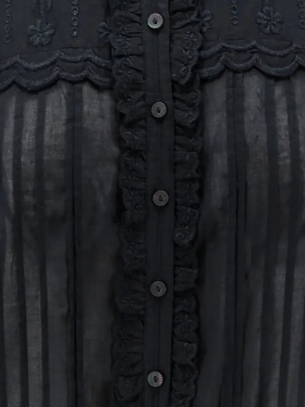 Isabel Marant Étoile Ruffled Collar Cotton Midi Shirtdress