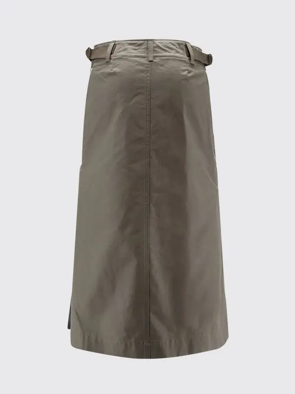Sacai High-waisted A-line Cotton Midi Skirt With Flap Pockets - Blue