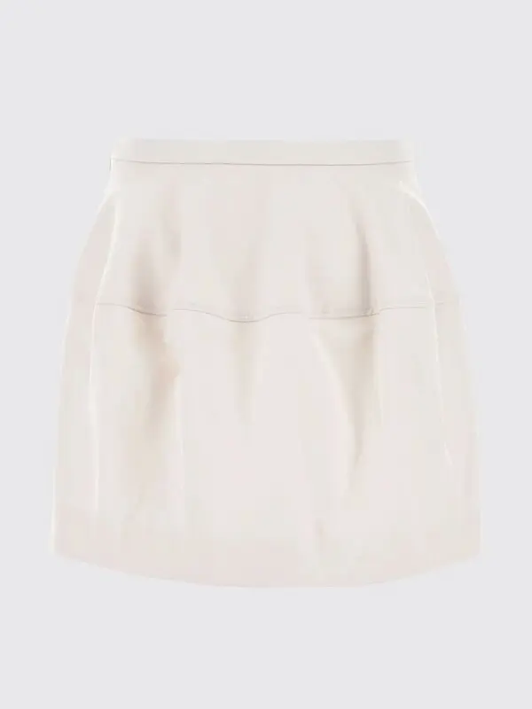 Loewe A-line High-waisted Cotton And Silk Mini Skirt With Side Zip - Ivory