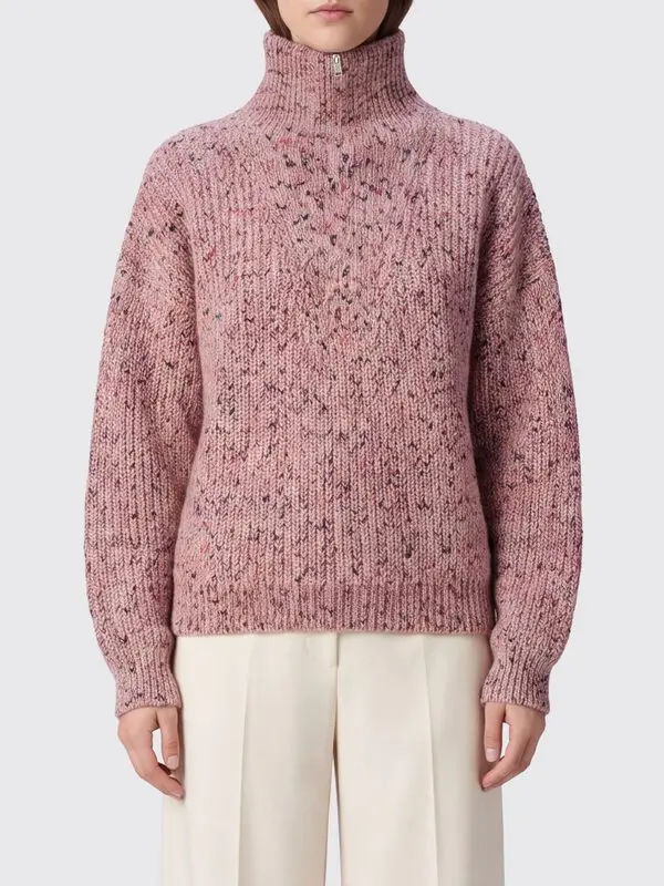 Isabel Marant Étoile Abstract Pattern Alpaca-blend Half-zip Turtleneck Jumper - Pink
