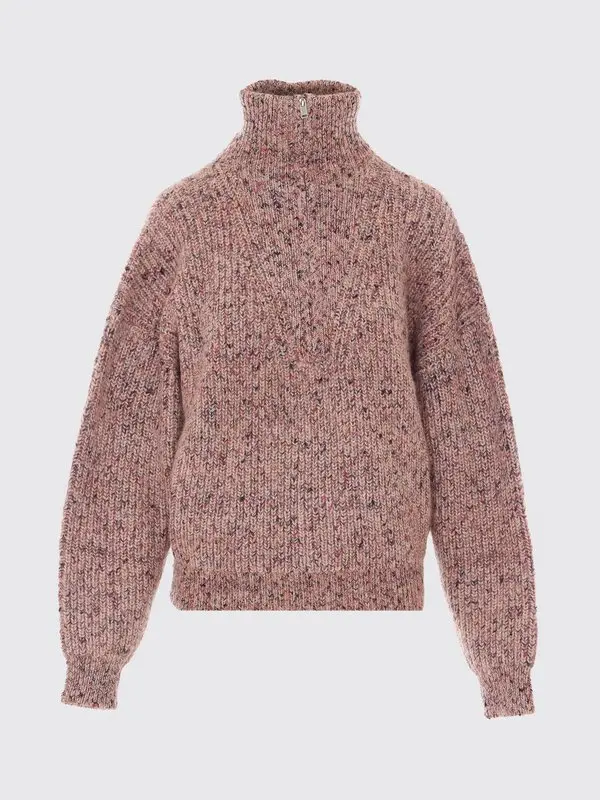 Isabel Marant Étoile Abstract Pattern Alpaca-blend Half-zip Turtleneck Jumper - Pink