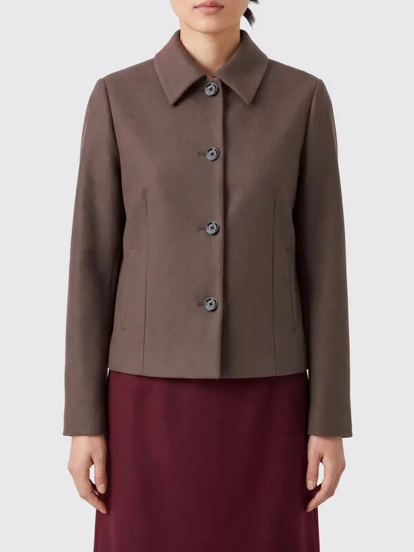 LARDINI Pure Virgin Wool Shirt Jacket With Classic Collar And Pockets - Brown
