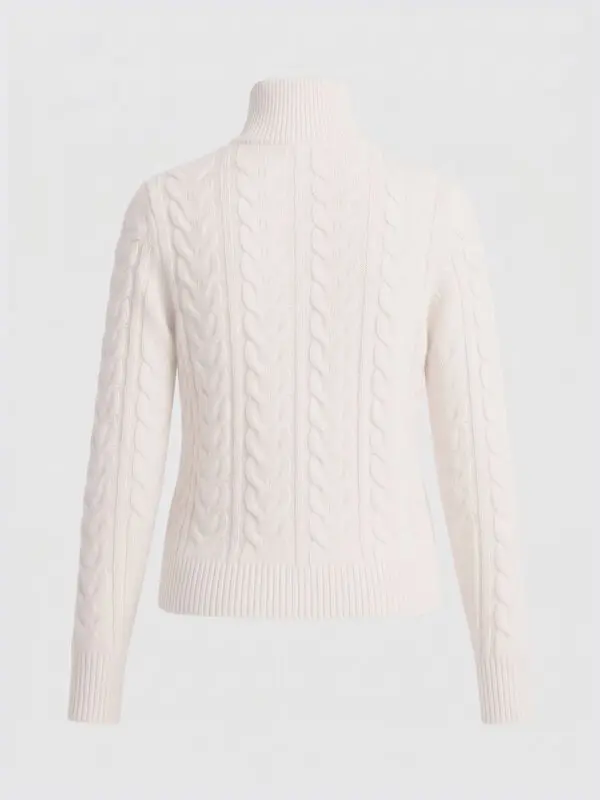 Max Mara Slim-fit Half-zip Turtleneck Jumper In Pure Cashmere With Ribbed Trim