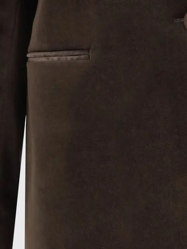 LARDINI Short Single-breasted Velvet Blazer With Satin Shawl Collar