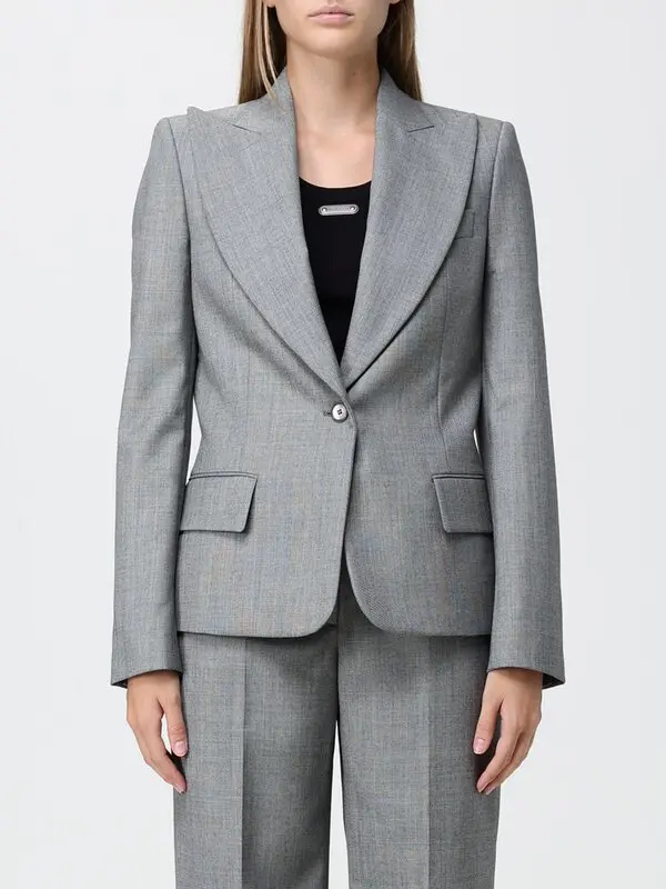 Alexander McQueen Single-breasted Short Viscose Blazer With Peak Lapels - Black