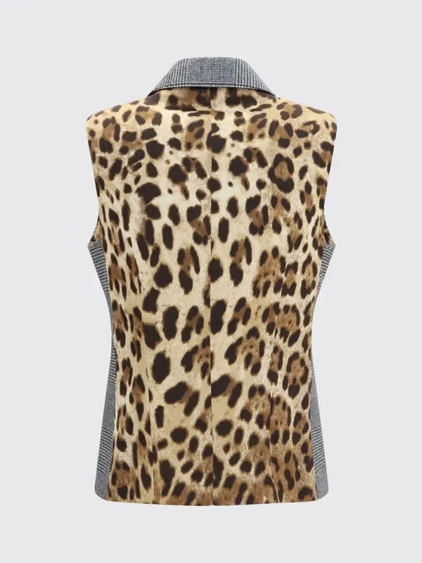 Dolce & Gabbana Double-breasted Houndstooth Wool Tailored Waistcoat