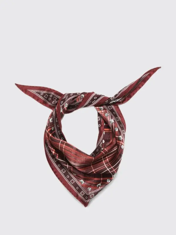 Acne Studios Triangular Bandana In Organic Silk With Check Print