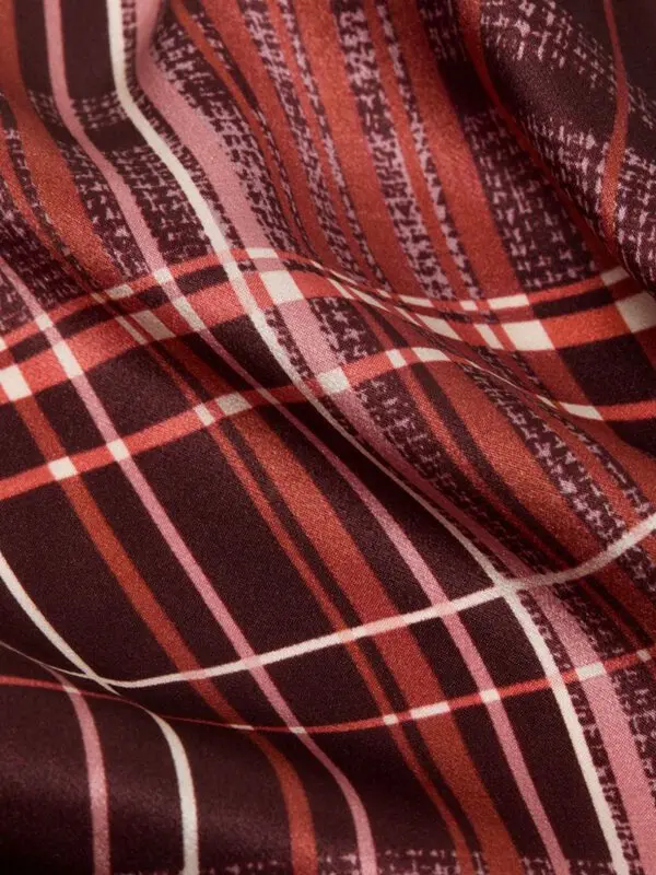 Acne Studios Triangular Bandana In Organic Silk With Check Print