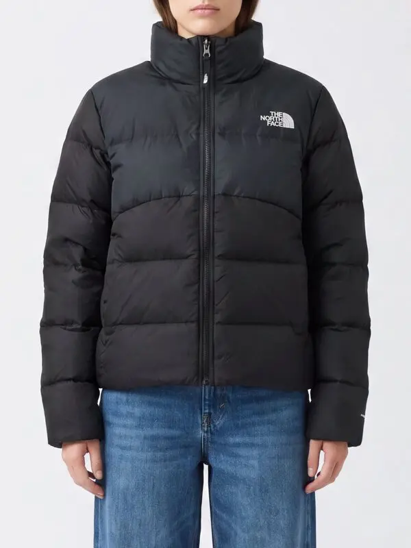 The North Face Water-repellent Cropped Puffer Jacket With Funnel Neck - Black