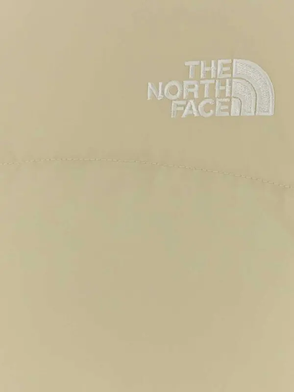 The North Face Water-repellent Cropped Puffer Jacket With Funnel Neck - White