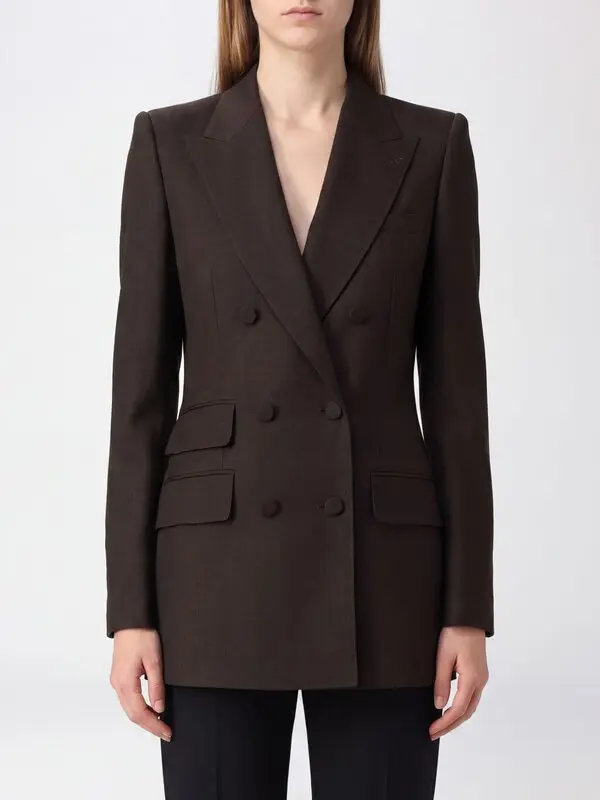 TOM FORD Double-breasted Pure Wool Blazer With Peak Lapels And Padded Shoulders
