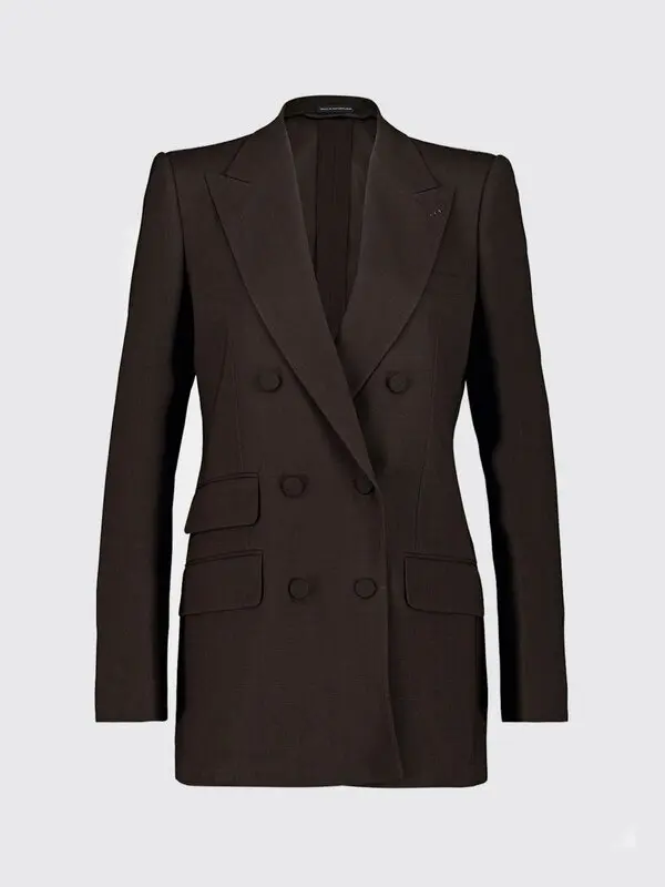 TOM FORD Double-breasted Pure Wool Blazer With Peak Lapels And Padded Shoulders