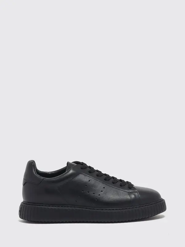 Hogan H-stripes Calfskin Leather Sneakers With Perforated H Logo