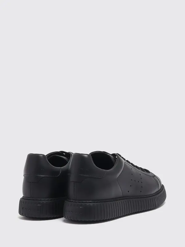 Hogan H-stripes Calfskin Leather Sneakers With Perforated H Logo