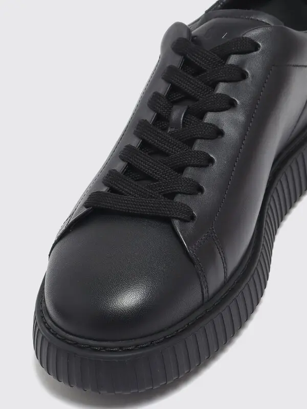 Hogan H-stripes Calfskin Leather Sneakers With Perforated H Logo