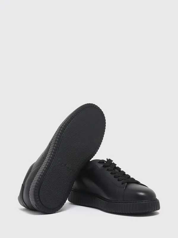 Hogan H-stripes Calfskin Leather Sneakers With Perforated H Logo