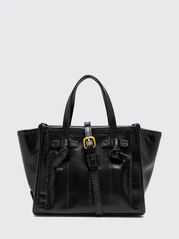 GIANNI CHIARINI Miss Marcella Mini Leather Handbag With Shoulder Strap - Black