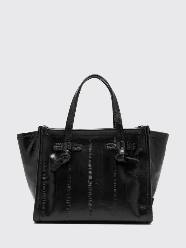 GIANNI CHIARINI Miss Marcella Mini Leather Handbag With Shoulder Strap - Black