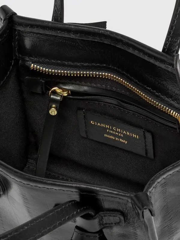 GIANNI CHIARINI Miss Marcella Mini Leather Handbag With Shoulder Strap - Black