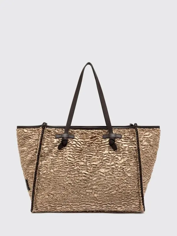 GIANNI CHIARINI Marcella Cotton Blend Shoulder Bag With Leather Handles