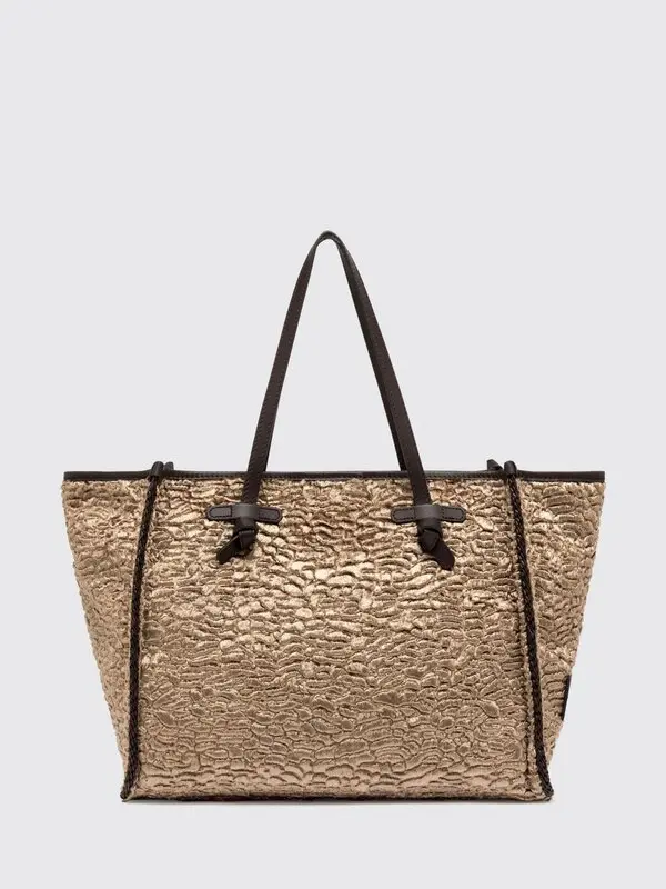 GIANNI CHIARINI Marcella Cotton Blend Shoulder Bag With Leather Handles