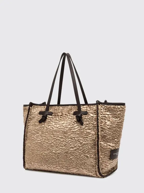 GIANNI CHIARINI Marcella Cotton Blend Shoulder Bag With Leather Handles - Brown