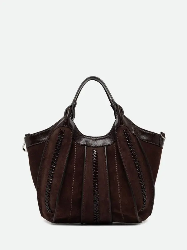 GIANNI CHIARINI Dua Embroidered Woven And Suede Leather Handbag - Brown