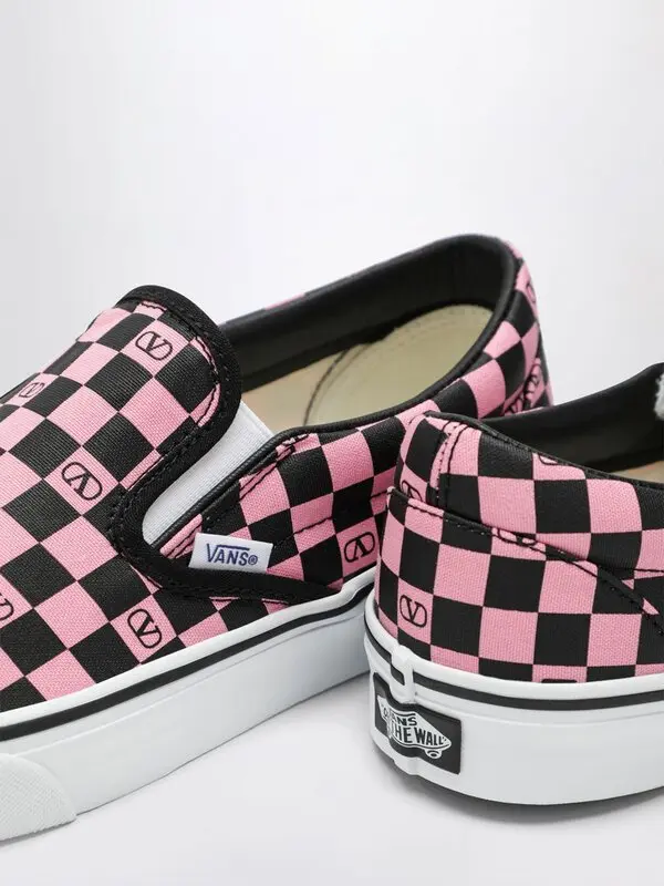 Valentino Garavani X Vans Checkered Monogram Canvas Slip-on Sneakers - Pink