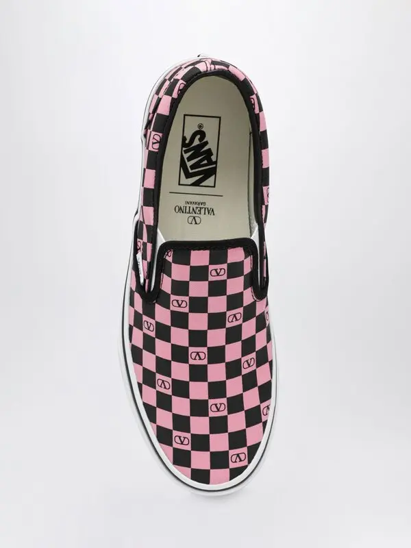 Valentino Garavani X Vans Checkered Monogram Canvas Slip-on Sneakers - Pink