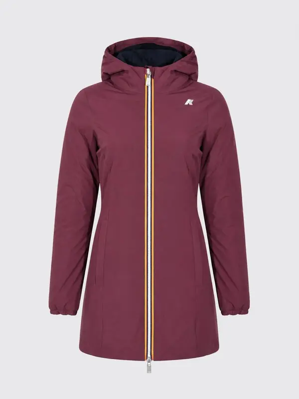 K-WAY Denise Long Reversible And Waterproof Hooded Windbreaker Jacket - Wine