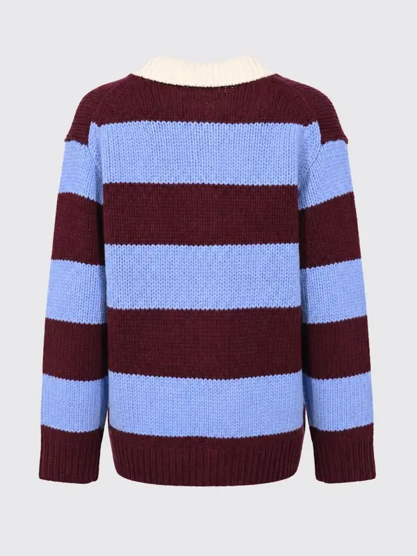 Polo Ralph Lauren Striped Wool Blend Knit Polo With Pony Logo - Red
