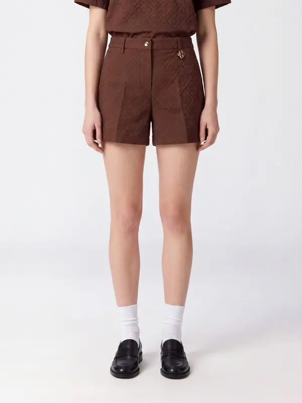 Casablanca Monogram Cotton Shorts With Logo Charm