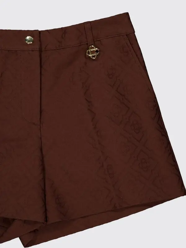 Casablanca Monogram Cotton Shorts With Logo Charm