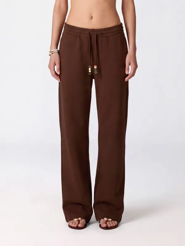 Casablanca Low-rise Wide Leg Jogging Trousers In Cotton And Cashmere