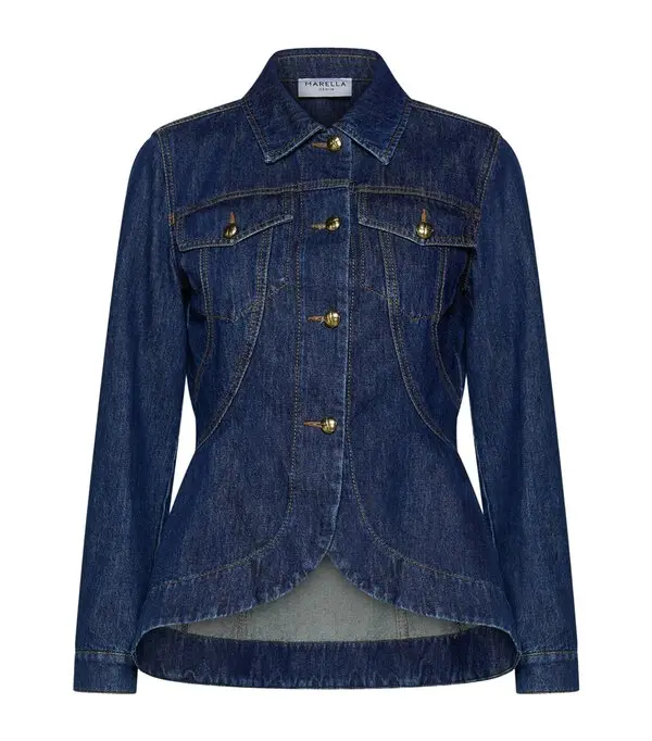 Marella Hourglass Denim Jacket - Blue