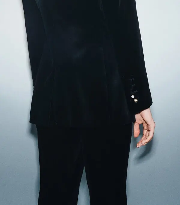 Marella Stretch-velvet Silk-scarf Blazer