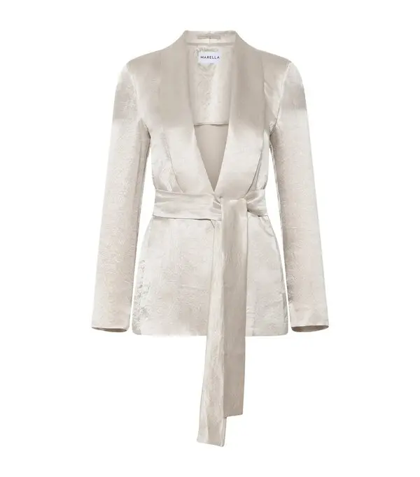 Marella Satin Belted Blazer