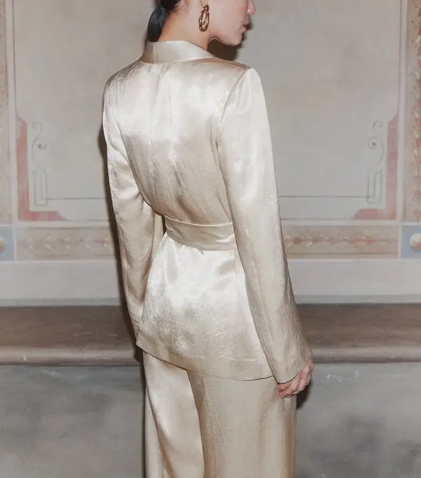 Marella Satin Belted Blazer