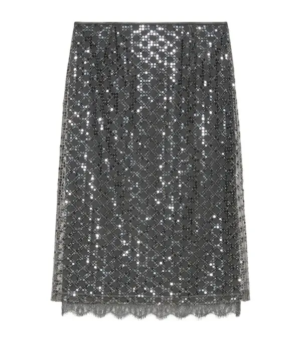 Marella Sequinned Mini Skirt - Grey