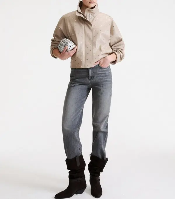 Marella Faux Leather Studded Jacket