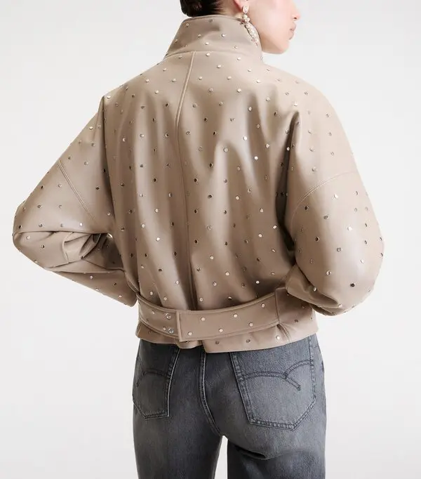Marella Faux Leather Studded Jacket