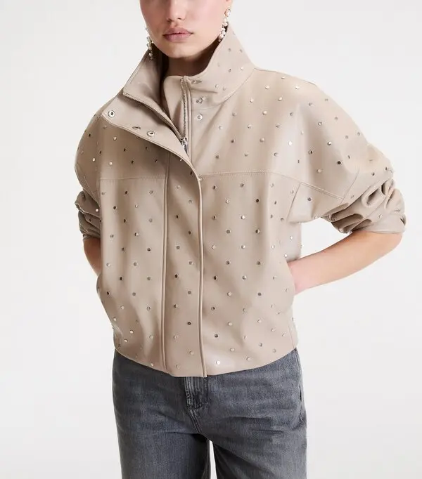 Marella Faux Leather Studded Jacket