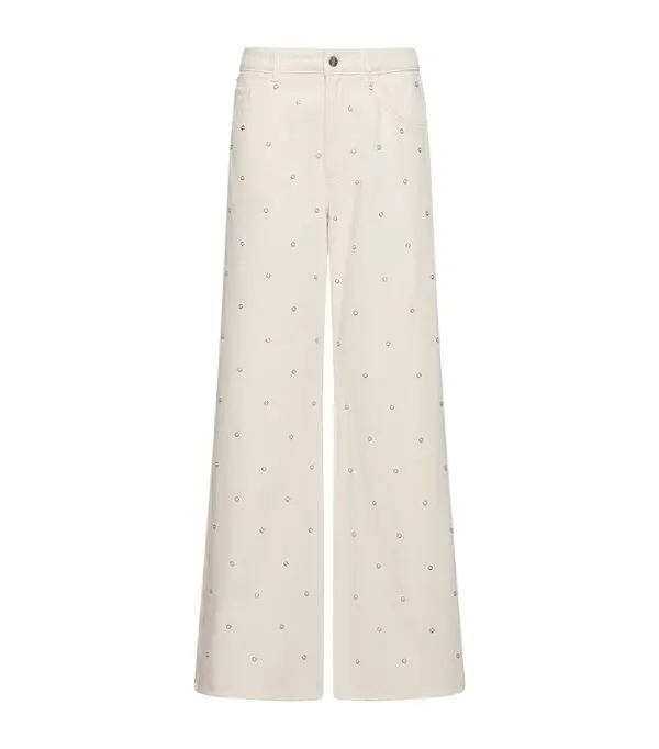 Marella Embellished Wide-leg Jeans
