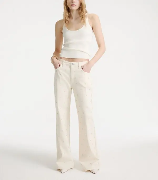 Marella Embellished Wide-leg Jeans