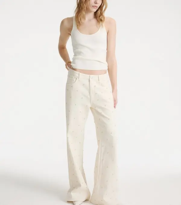 Marella Embellished Wide-leg Jeans