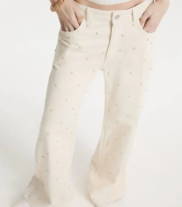 Marella Embellished Wide-leg Jeans
