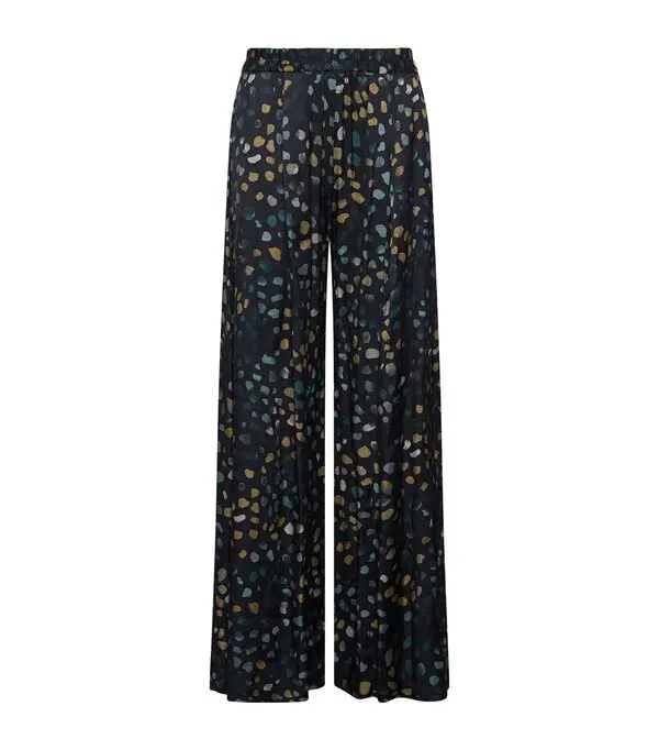Marella Twill Printed Trousers - Navy