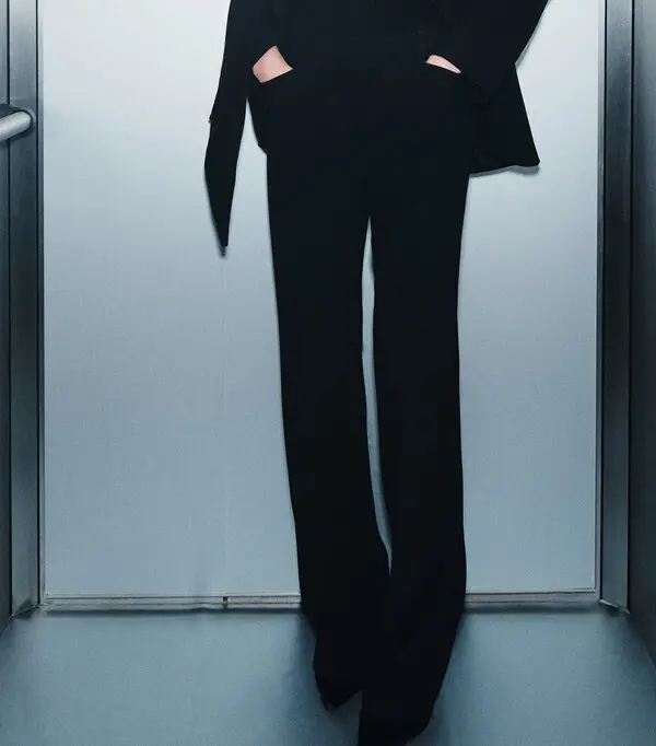 Marella Satin Bootcut Trousers - Black